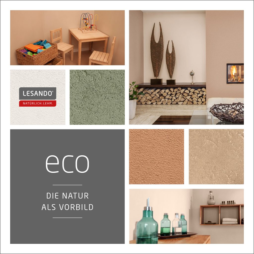 Farbiger Lehmputz "CAPRICCIO" von Lesando - ökologischer Dekorputz